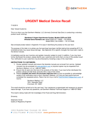 Fillable Online Responding to a Medical Device Recall NoticeMagMutual ...