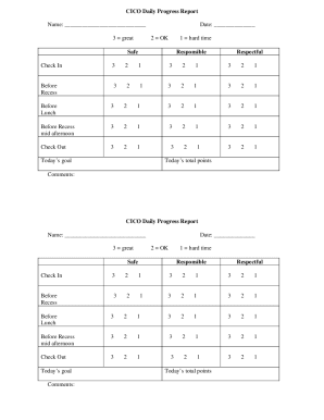 Fillable Online CICO A Tier II Intervention for Check-In/Check-Out Fax ...