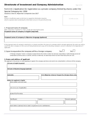 Fillable Online FORM A6 ...