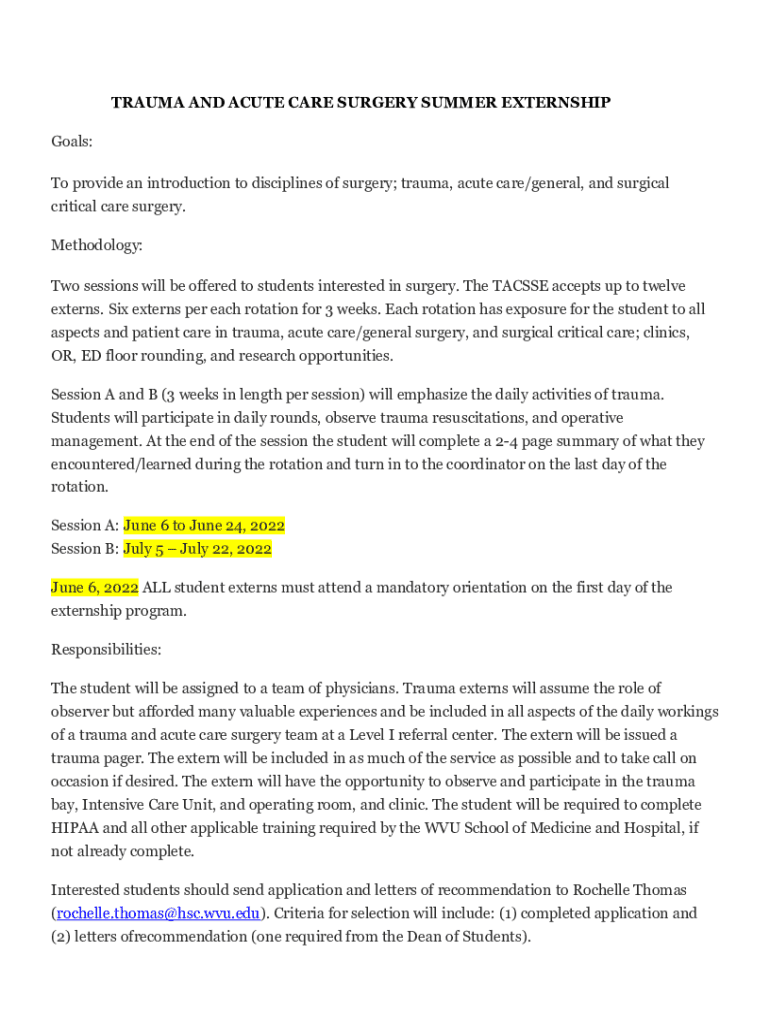 Fillable Online medicine hsc wvu Trauma surgery to acute care surgery ...