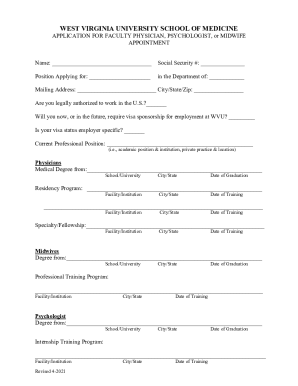 Fillable Online medicine hsc wvu Policies, Forms, and Tools - WVU ...