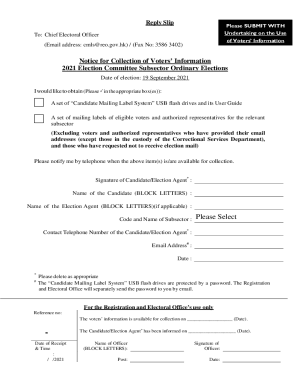 Fillable Online Notice for Collection of Voters Information Fax Email ...