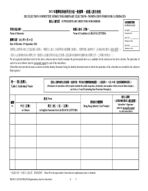 Fillable Online NOMINATION FORM FOR CANDIDATES - SUPP SHEET Fax Email ...