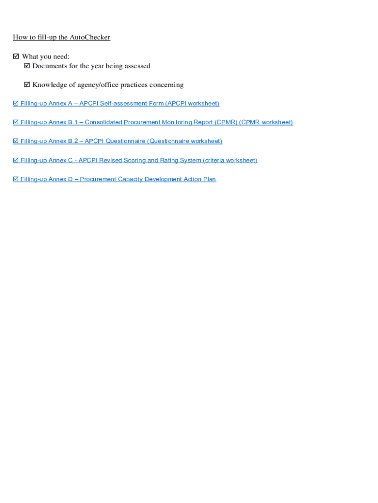Fillable Online How to fill-up the AutoChecker What you need: Documents ...