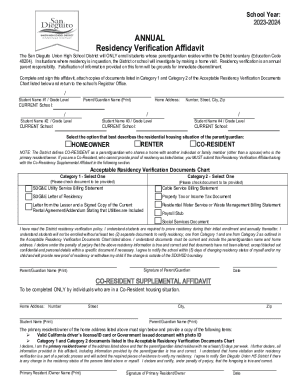 Fillable Online residency verification form Fax Email Print - pdfFiller