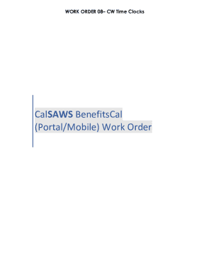 Fillable Online CalSAWS BenefitsCal (Portal/Mobile) Work Order Fax ...