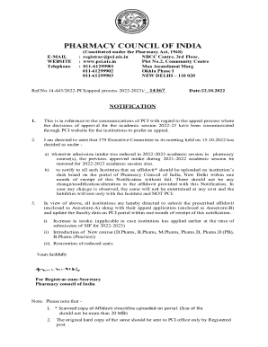 Fillable Online Pharmacy Council of India - PCI Fax Email Print - pdfFiller