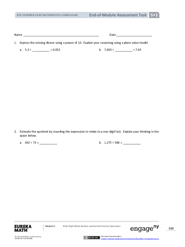 Fillable Online Lesson End-of-Module Assessment Task 5 2 - Amazon S3 Fax Email Print - pdfFiller