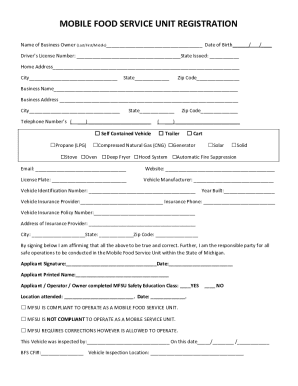 Fillable Online Mobile Food Service Establishment Guideline Fax Email ...