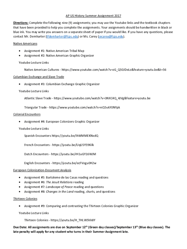 Fillable Online AP United States History (Period 5) - Valencia High ...