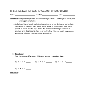 Fillable Online FREE 5th Grade Daily Math Spiral Review - Teacher ...