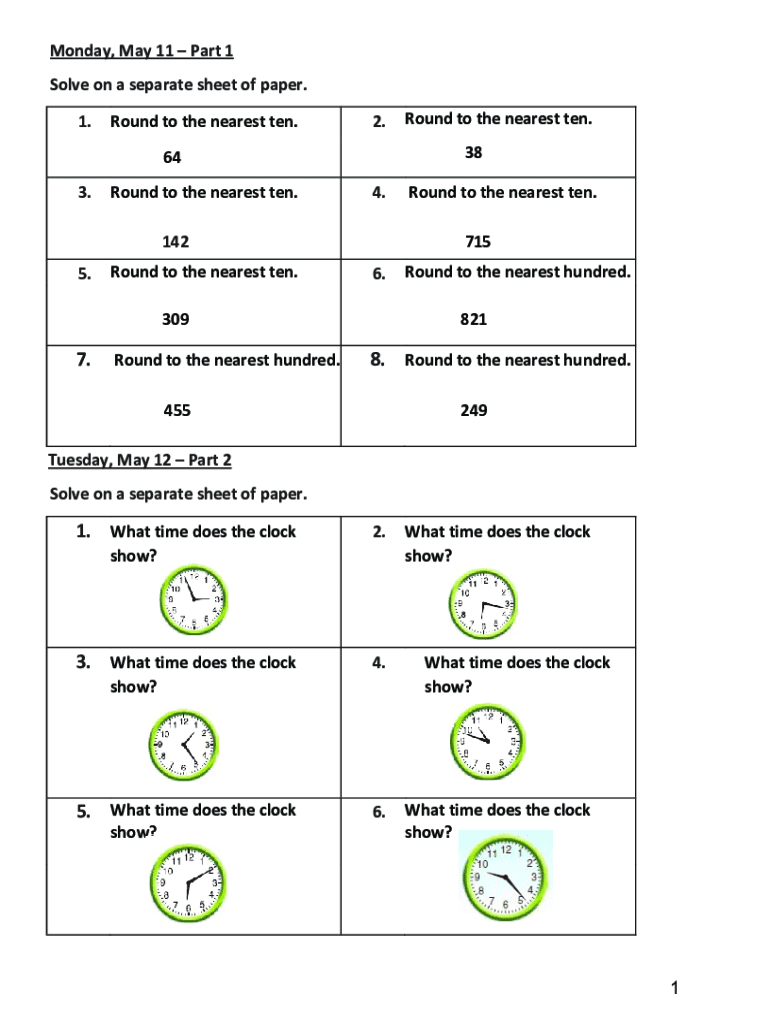 Fillable Online Rounding Numbers (Nearest Ten) - Super Teacher ...