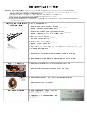 Fillable Online U.S. History Unit 6: The Civil War and Reconstruction 6 ...