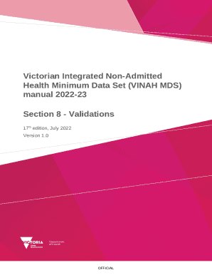 Victorian Integrated Non-Admitted Health (VINAH) minimum dataset manual 2021-22 Section 8 ...