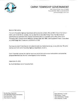 Fillable Online Public Notice Request for Bids for Vehicle Fax Email ...