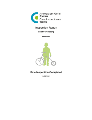 Fillable Online Inspection Report - Care Inspectorate Wales Fax Email ...