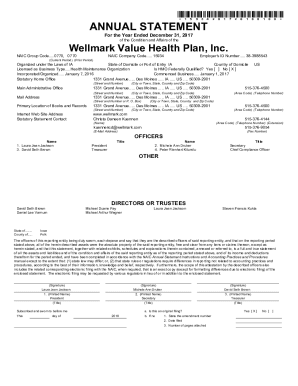 Fillable Online ANNUAL STATEMENT - Iowa Insurance Division Fax Email ...