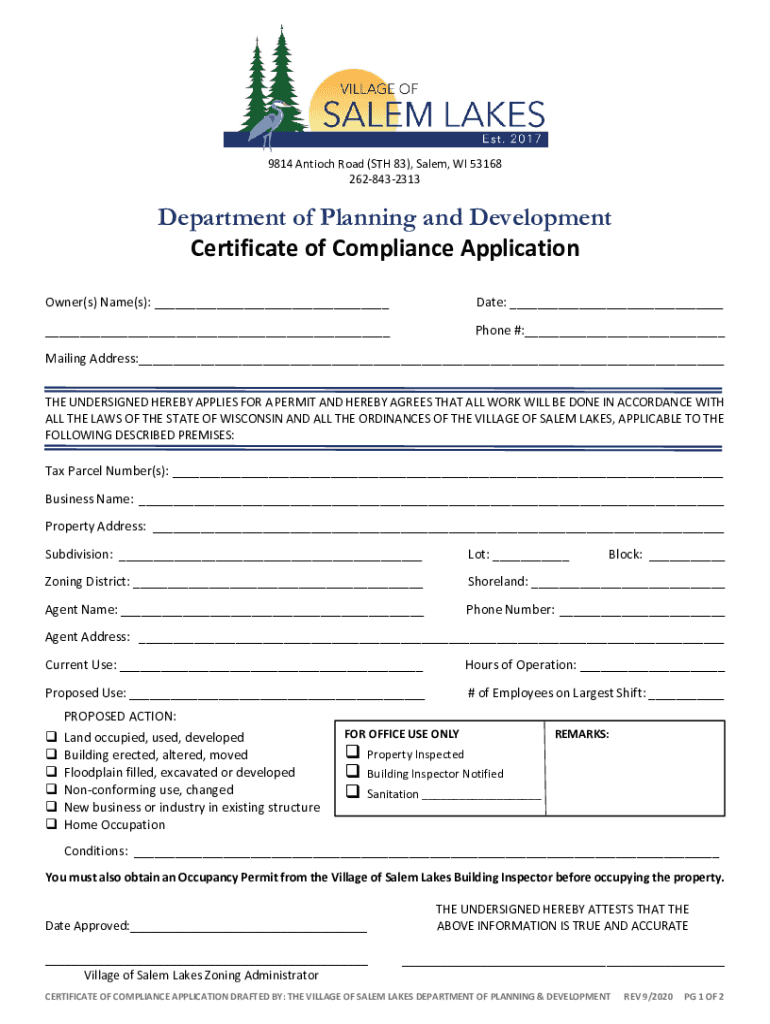 Fillable Online Certificate of Compliance Application Fax Email Print - pdfFiller