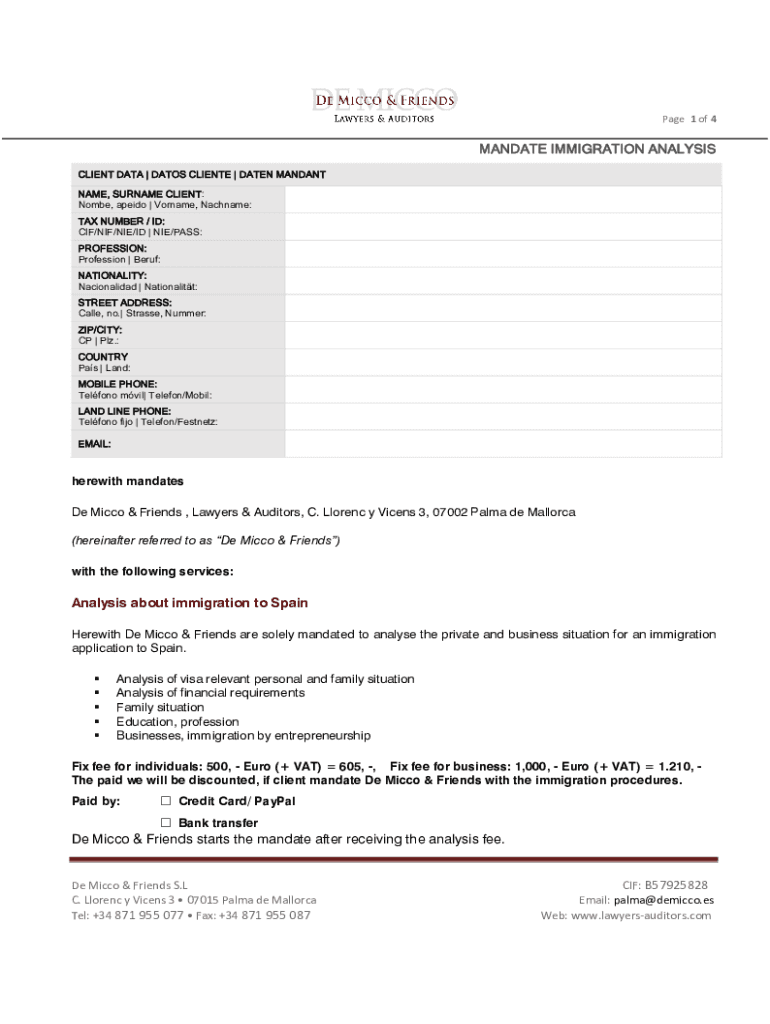 Fillable Online CIF & NIF in Spain: Spanish Tax Identification Numbers ...