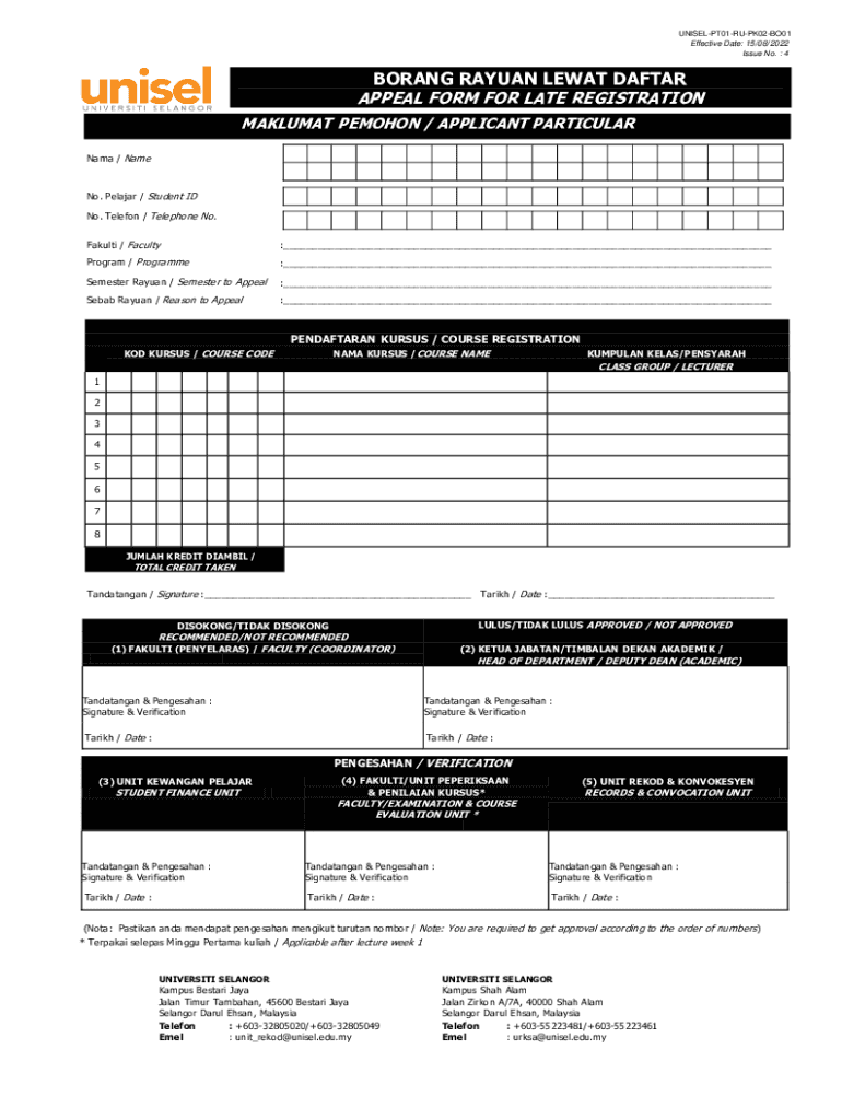 Fillable Online studentportal unisel edu MAKLUMAT PRA-PENDAFTARAN ...