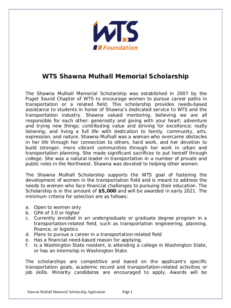 Scholarships - WTS International Doc Template | pdfFiller