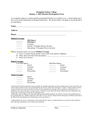 Fillable Online ELECTION PARTICIPATION FORM.pdf Fax Email Print - pdfFiller