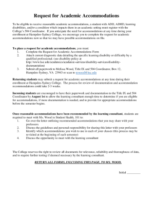Fillable Online Request for Academic Accommodations Fax Email Print ...