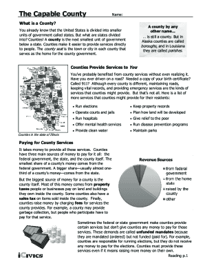 Fillable Online The Capable County Reading / Worksheet - Teacher's ...