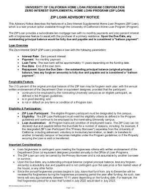 Fillable Online Zero Interest Supplemental Home Loan Program (ZIP Loan) Fax Email Print - pdfFiller