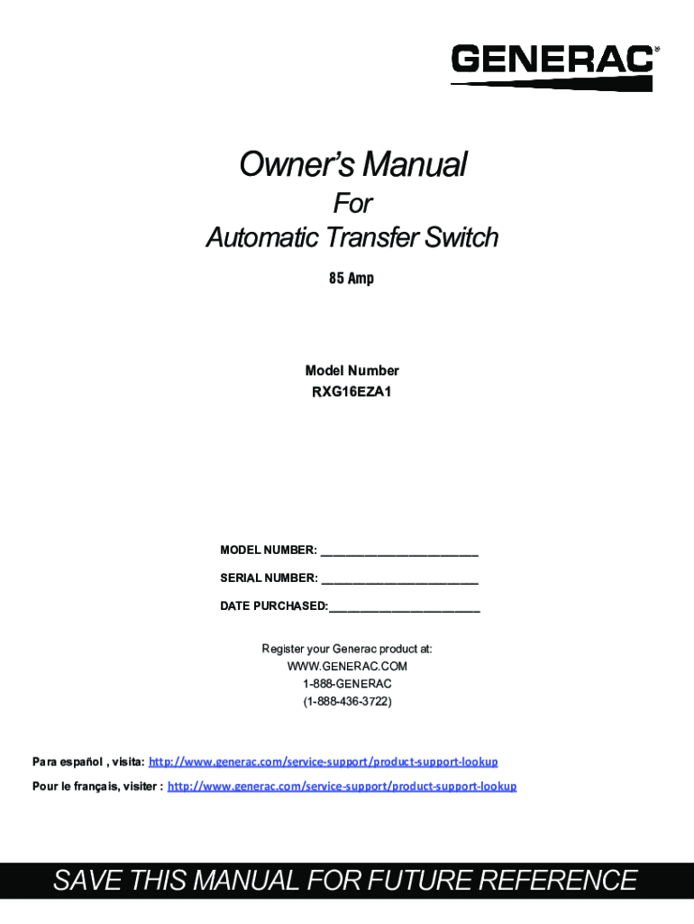 Fillable Online Automatic Transfer Switch Kits for Home Generators Fax Email Print - pdfFiller