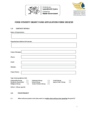 Fillable Online Food poverty application form Fax Email Print - pdfFiller