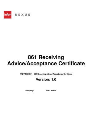 Fillable Online EDI 861 Receiving Advice/Acceptance Certificate File ...