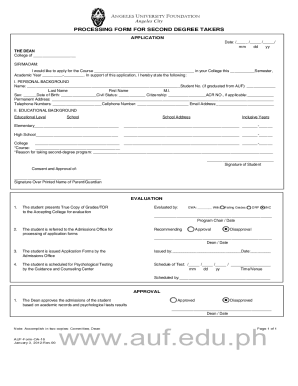 Fillable Online processing form for transferees Fax Email Print - pdfFiller