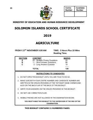 Fillable Online SOLOMON ISLANDS SCHOOL CERTIFICATE Fax Email Print ...