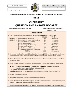Fillable Online Solomon Islands National Form Six School Certificate Fax Email Print - pdfFiller