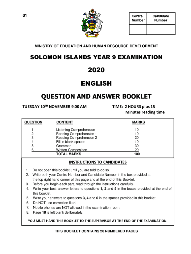 Solomon Islands Form 3 Past Exam Papers With Answers Pdf Download ...