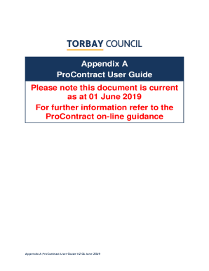 Fillable Online Appendix A ProContract User Guide - Black Country ...