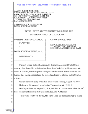 Fillable Online Case 2:06-cr-00253-JAM Document 86 Filed 07/08/10 Page ...