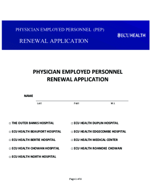 Fillable Online physician employed personnel (pep) - renewal ...