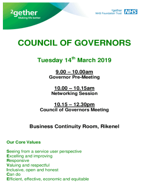 Fillable Online COUNCIL OF GOVERNORS Fax Email Print - pdfFiller