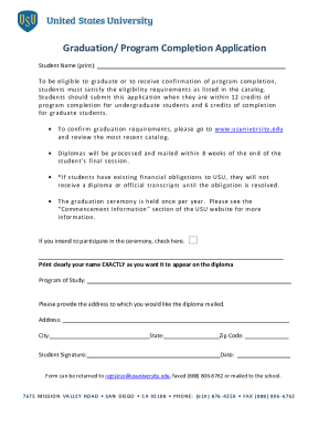 Fillable Online Graduation Eligibility and StatusRegistrar's Office Fax ...