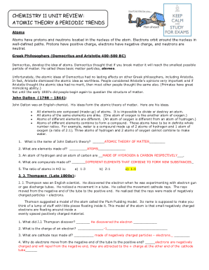 Fillable Online 2.1: Atomic Theory and the Structure of Atoms Fax Email ...