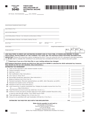 Fillable Online Form 500D Corporation Declaration Of Estimated Income ...