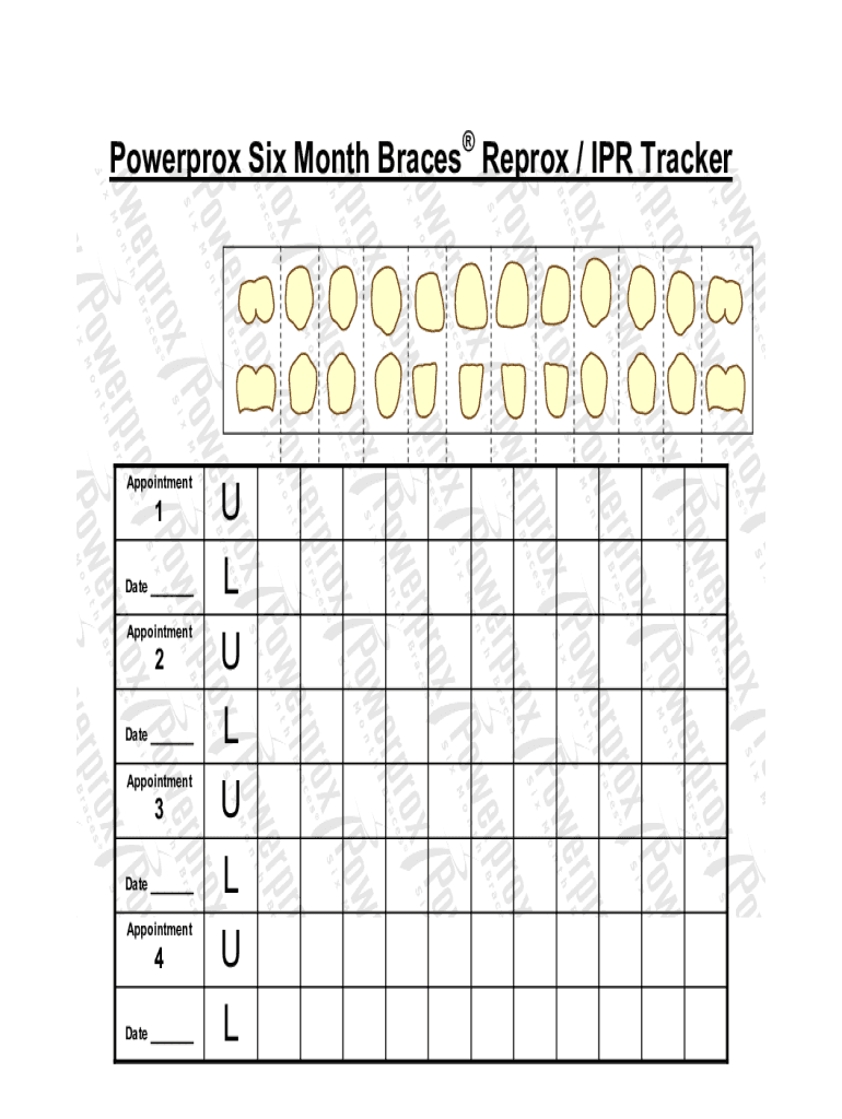 Fillable Online Powerprox Six Month Braces Digital Set-up and Reprox ...