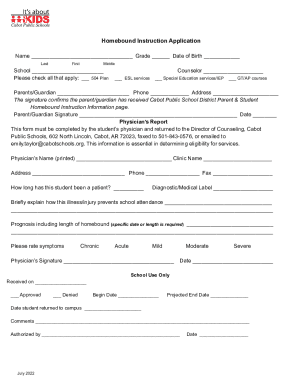 Fillable Online Dorchester School District Two - Homebound Form Fax ...