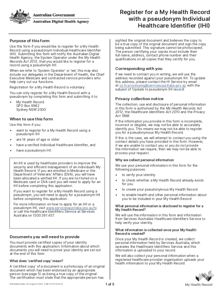 Fillable Online Healthcare Identifiers Service Request or merge a ...