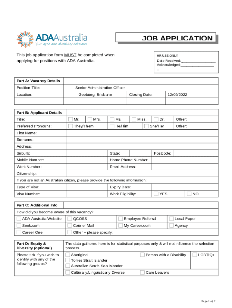 Job Application . Job application Doc Template | pdfFiller