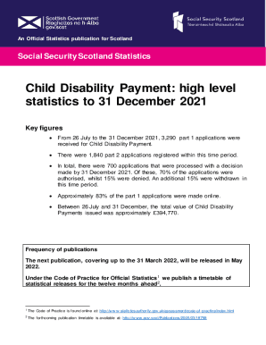 Fillable Online Child Disability Payment: high level statistics to 31 ...