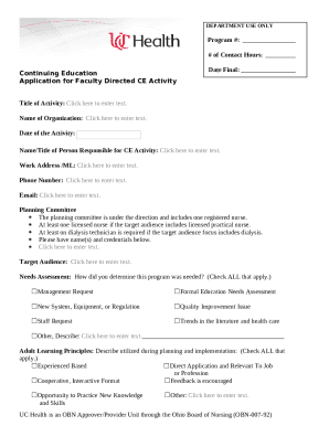 Nursing Continuing Education External Application Checklist Doc ...
