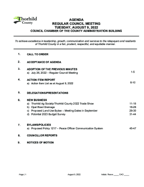 Fillable Online 1 CALL TO ORDER 2 APPROVAL OF AGENDA APPROVAL ... Fax ...